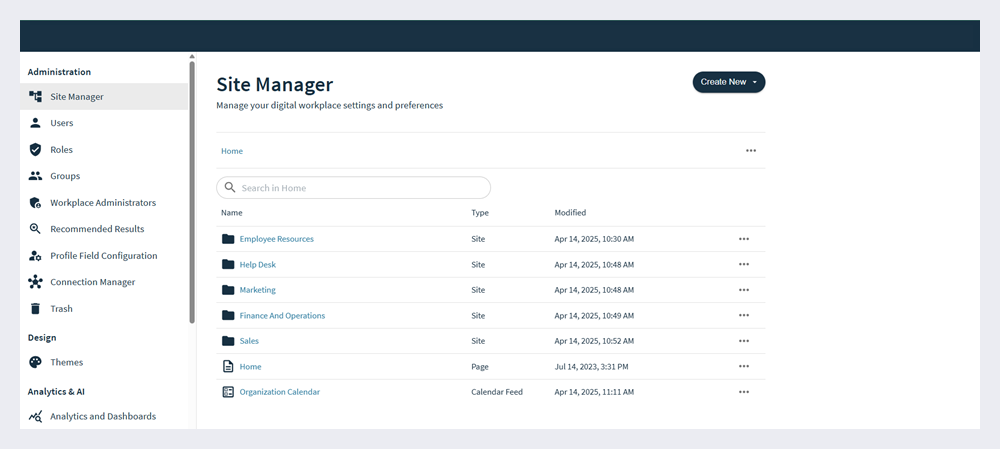 Site Manager page – Igloo Flex
