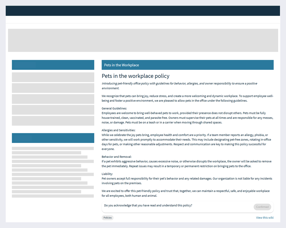 Wiki content widget – Igloo Flex
