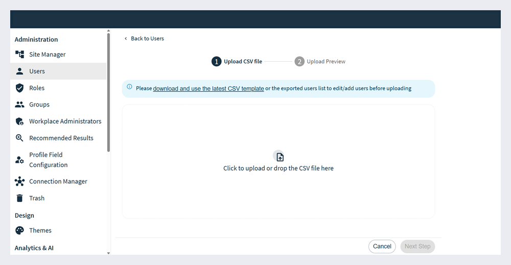 Bulk User Upload – Igloo Flex