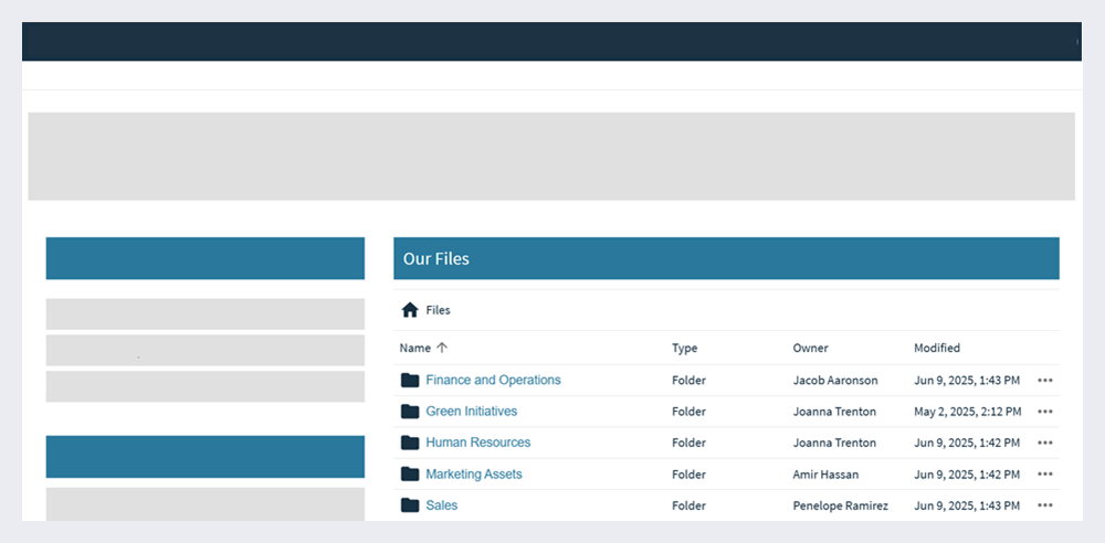 Files and folders widget – Igloo Flex